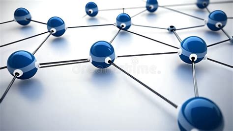 Abstract Network Of Blue Spheres Connected By Black Lines Stock Illustration Illustration Of