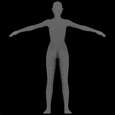 Base Mesh Female Topology D Model Blend Dae Fbx Obj Free D