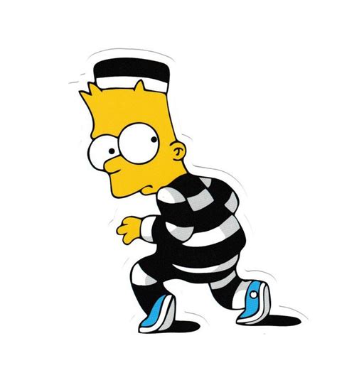 1934 Bart Simpson Prison Inmate 11x8 Cm Decal Sticker 11x8 Bart