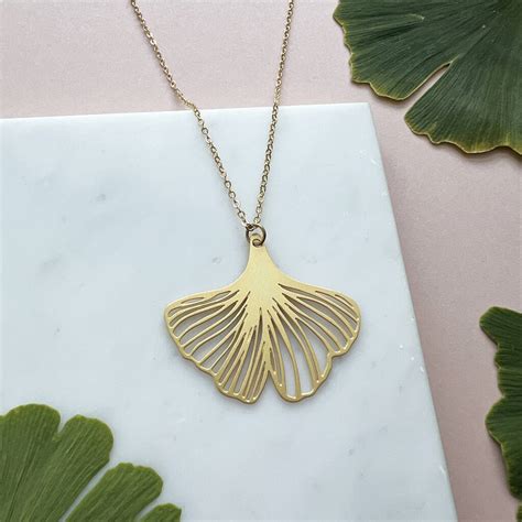 Minimal Gingko Leaf Necklace Gold And Silver Plated By Mica Peet