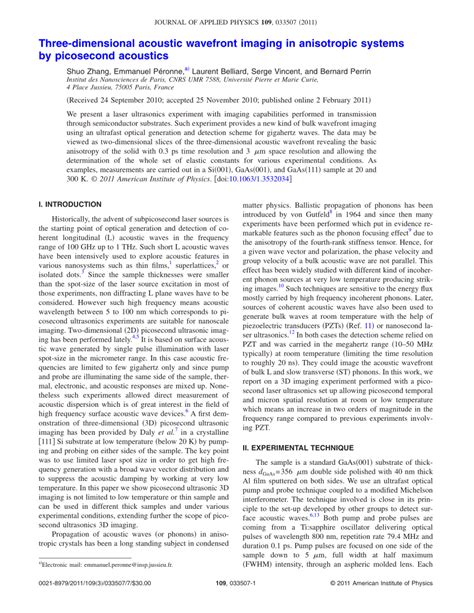pdf three dimensional acoustic wavefront imaging in anisotropic