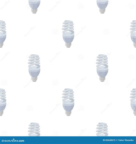 fluorescent lightbulb icon in cartoon style on white background light