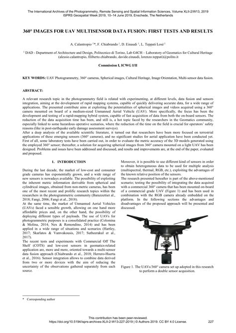 PDF IMAGES FOR UAV MULTISENSOR DATA FUSION FIRST TESTS AND RESULTS