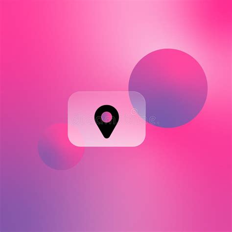 Glassmorphic Location Social Media Icon Button Stock Vector