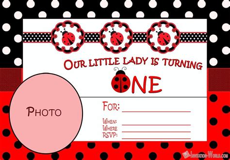 Pink Lady Bug Invitations