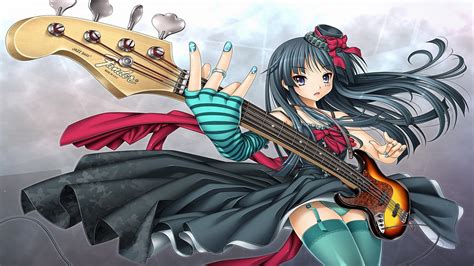 Mio Akiyama Hd Wallpaper Rocking Out With Passion In K On