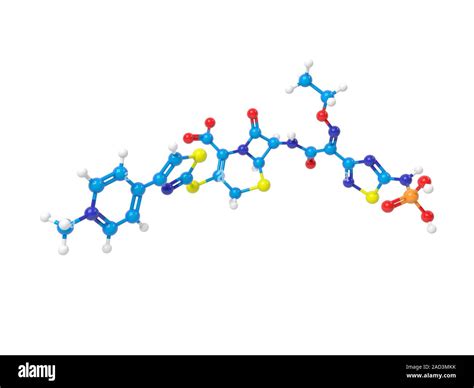 Ceftaroline Fosamil Molecule Computer Illustration Showing The