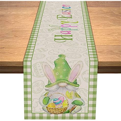 Cute Easter Egg Bunny Table Runners Seasonal Spring Holiday Kitchen Table Runner Suitable For