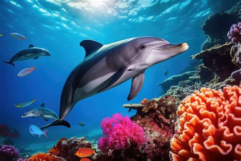 Dolphins Swimming Dolphin Ocean Underwater Free Photo Rawpixel