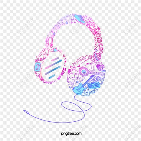 핸드 뮤직 이어폰 일러스트 원소노트보라색음악 로고 Png 일러스트 무료 다운로드 Lovepik