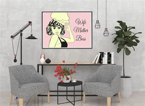 Wife Mommy Boss Printable Wall Art Mother Wall Art Mother Etsy