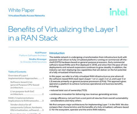 Benefits Of Virtualizing The Layer In A Ran Stack