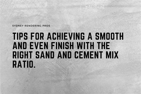 Tips For Achieving A Smooth And Even Finish With The Right Sand And