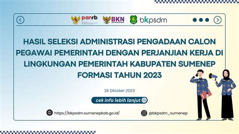 BKPSDM Kabupaten Sumenep HASIL SELEKSI ADMINISTRASI PENGADAAN CALON PEGAWAI PEMERINTAH DENGAN
