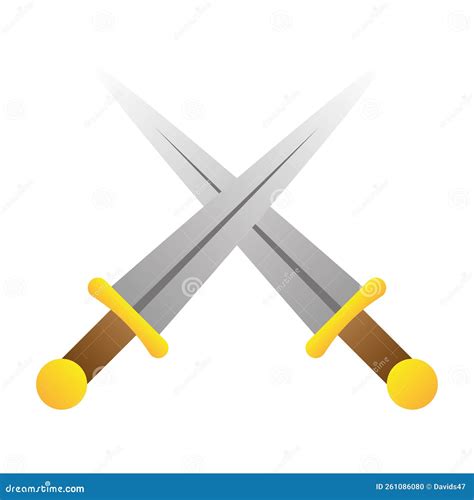 Isolated Pair Of Dagger Weapons Medieval Icon Vector Stock Vector