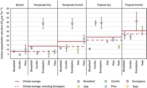 Dependence Of Carbon Dioxide Uptake By Vegetation In Different Climatic