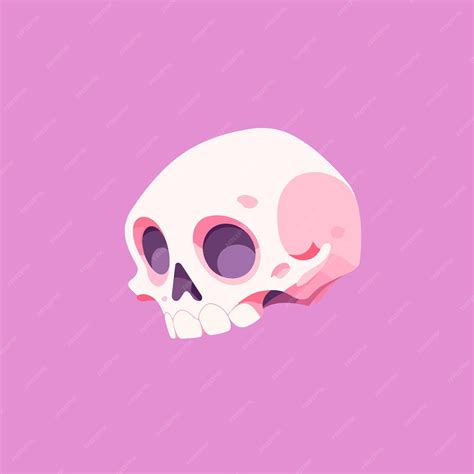 Premium Vector Cute Cartoon Skull Illustration Flat Design