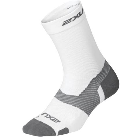 2xu Vectr Light Cushion Crew Running Socks Whitegrey Rundna