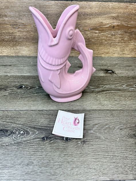 Shreve Crump And Lowe Gurgling Cod Pitcher Boston Wade England Breast Cancer Pink Etsy Uk
