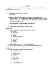 Unit Study Guide Docx Unit Study Guides Study Guides Are Optional And Will Not Be Turned