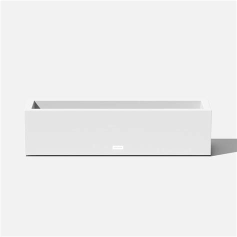 Veradek Block Extra Large White Plastic Rectangular Window Box Planter