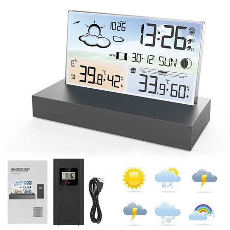Oyajia Led Wetterstation Mit Funk Außensensor Mit Kalender