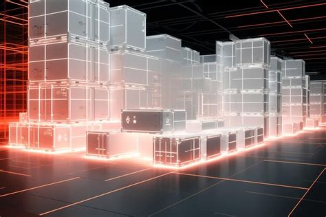 Premium Ai Image Cargo Technology Digital Blue Network Box Abstract Computer Square Tech