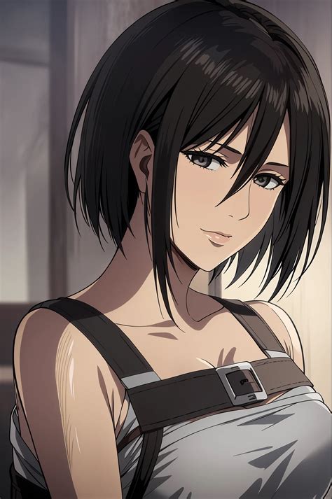 1girl Mikasa Ackerman Black Seaart Ai
