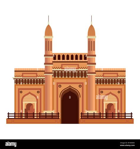 Jama Masjid Famous Building Icon Stock Vector Image And Art Alamy