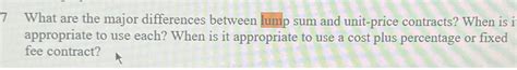 Solved 7 What Are The Major Differences Between Lump Sum Chegg Com