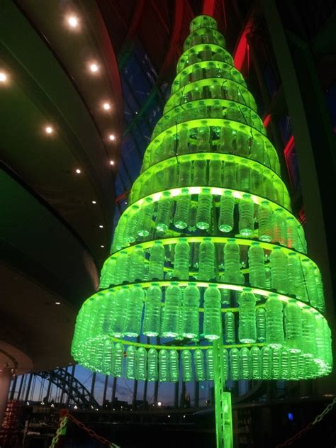 Green Christmas Tree Made From Plastic Bottles