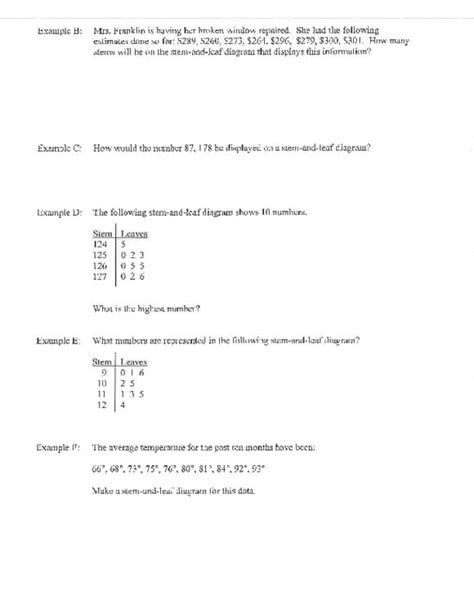 Stem And Leaf Guided Notes And Examples Practice By Make Math Make Sense