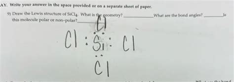 Draw The Lewis Structure Of Sicl4 What Is The Geo Answer Space