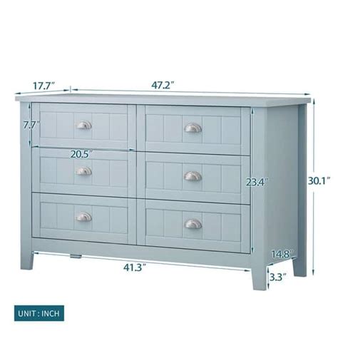 6 Drawer Dresser Storage Cabinet Modern Chest Bar Cabint For Living