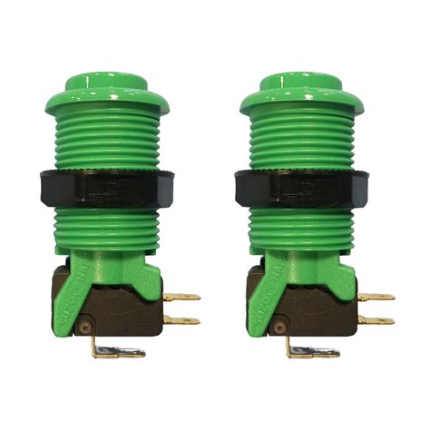 2 Green Arcade Pushbutton Horizontal Game Room Guys