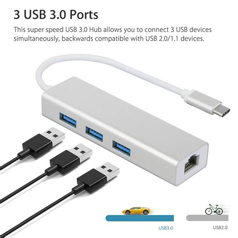 Usb 30 Pd 충전기가있는 Usb C 허브 멀티 포트 어댑터 4khdmi Rj45 이더넷 네트워크 어댑터 Macbook