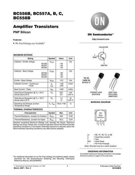 Original Pnp Transistor Bc557c C557c 557 To 92 New Pdf