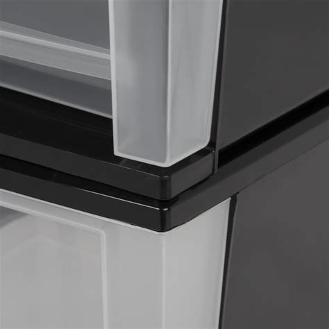 Iris 2 Drawers Black Stackable Plastic Storage Drawer In The Storage