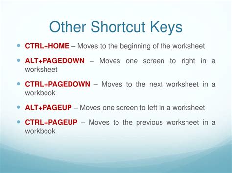 Ppt Ms Excel Shortcut Keys Powerpoint Presentation Free