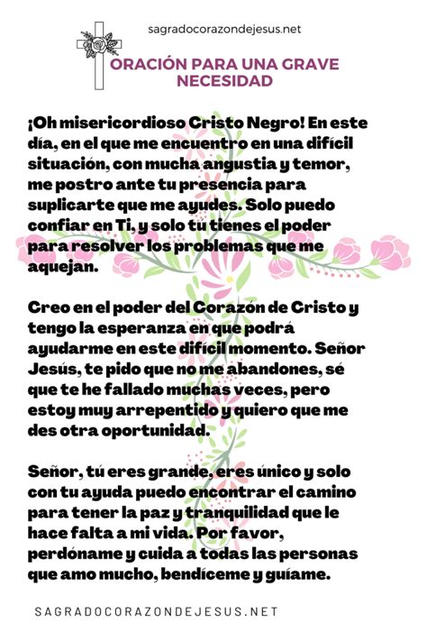 oración al Sagrado Corazón de Jesús para una grave necesidad