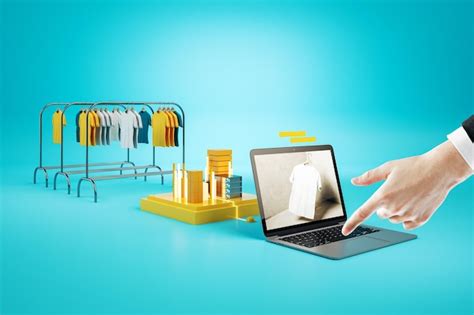 Premium Photo Creative Online Shopping Concept With Hand Pointing At
