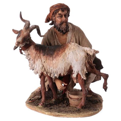 Pastore Che Munge La Capra 30 Cm Presepe Angela Tripi Statue Statue