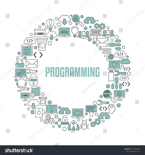 Coding Programming Concept Software Development Computer Stock Vector