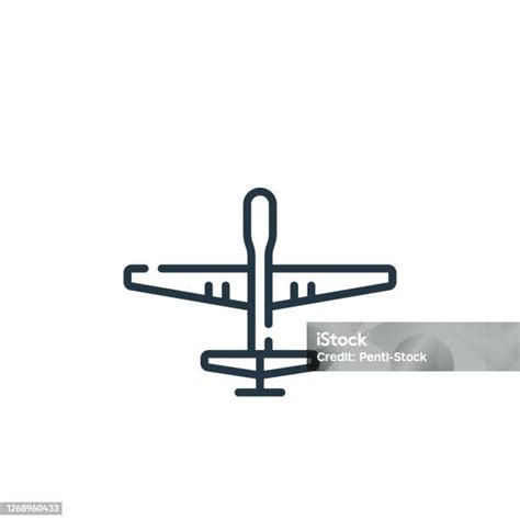 Icône Vectorielle Uav Isolée Sur Fond Blanc Contour Icône De Drone De