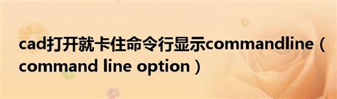 Cad打开就卡住命令行显示commandline（command Line Option）齐聚生活网