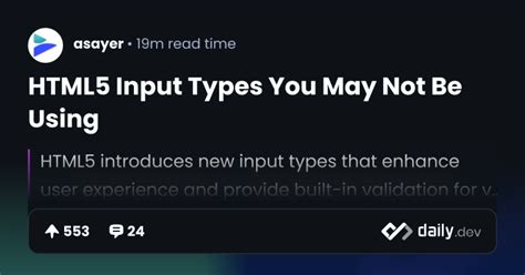 Mahesh Kunwar On Linkedin Html5 Input Types You May Not Be Using