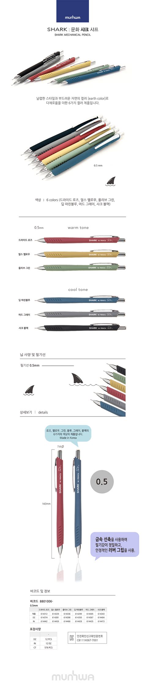 문화샤크샤프05mm마린블루