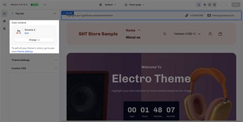 How To Use Electro Top Bar Section