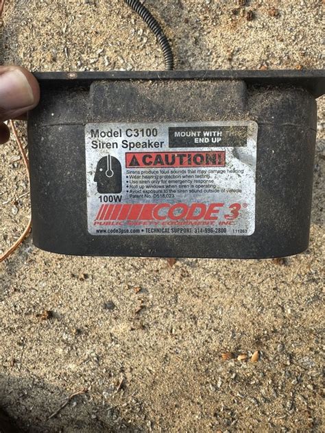 Code 3 C3100 100 Watt Siren Speaker W Bracket Ebay