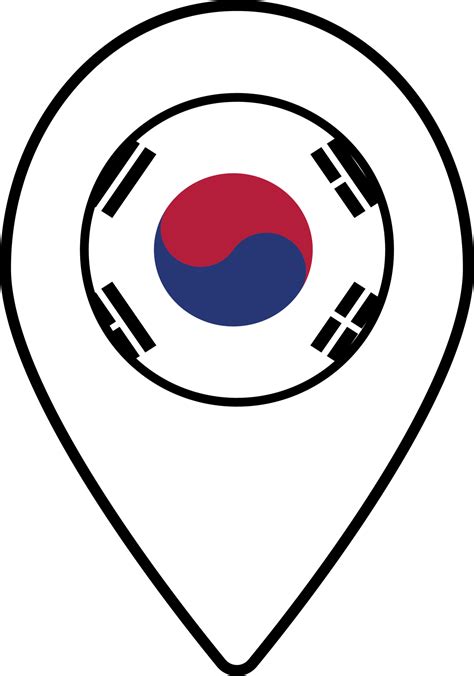 South Korea Flag Map Pin Navigation Icon 22121384 Png